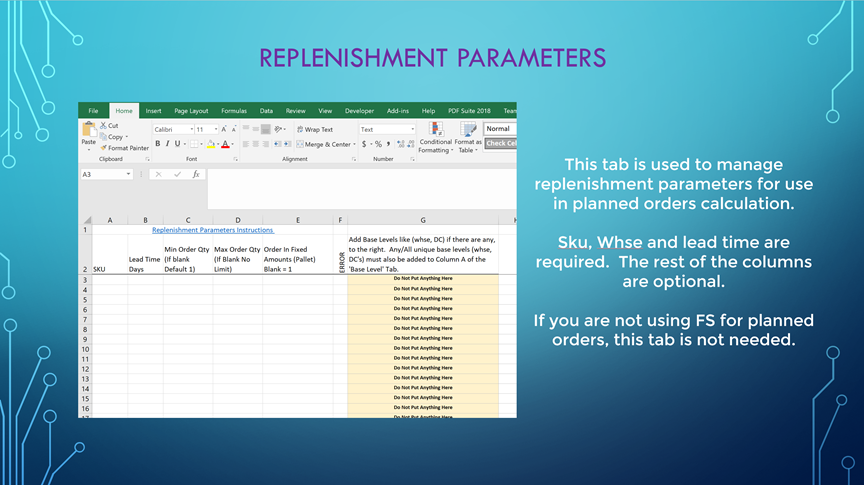 Demand Foresight - Replenishment Parameters
